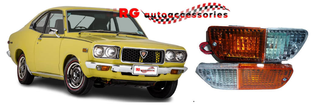 MAZDA RX3 / 808 / RX4 / 929 LUCE FRONT BUMPER PARK LIGHTS COMPLETE ...