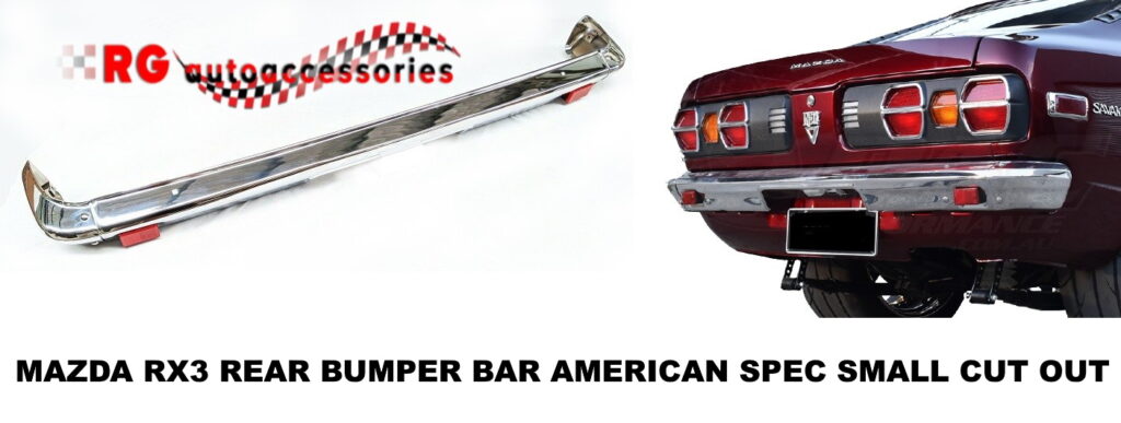 MAZDA RX3 12A 10A COUPE SEDAN REAR BUMPER BAR 3 PIECE US AMERICAN SPEC ...