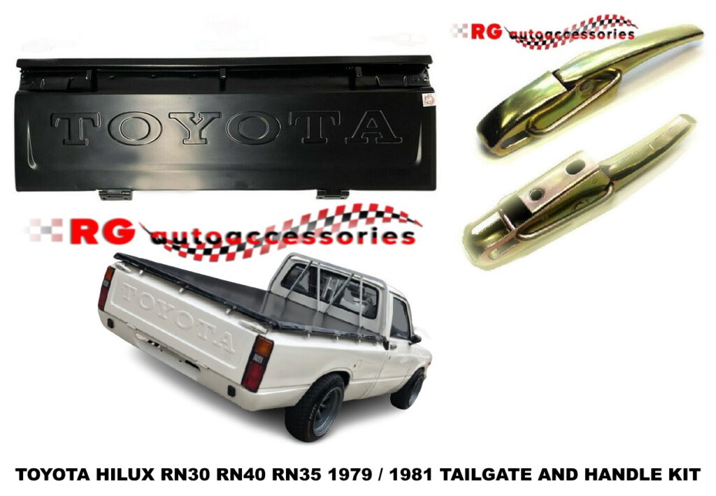 TOYOTA HILUX TAIL GATE STEEL TAILGATE AND HINGES HANDLES KIT RN30 RN40 ...